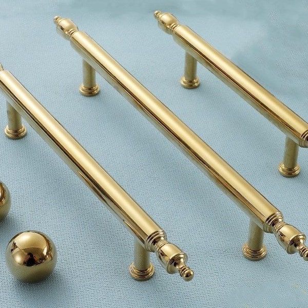 Polished Brass Drawer Pulls - Etsy