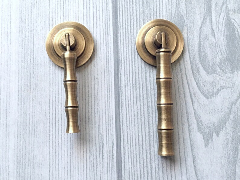 Brass Knobs Pulls Bamboo Cabinet Knob Drop Drawer Knobs - Etsy