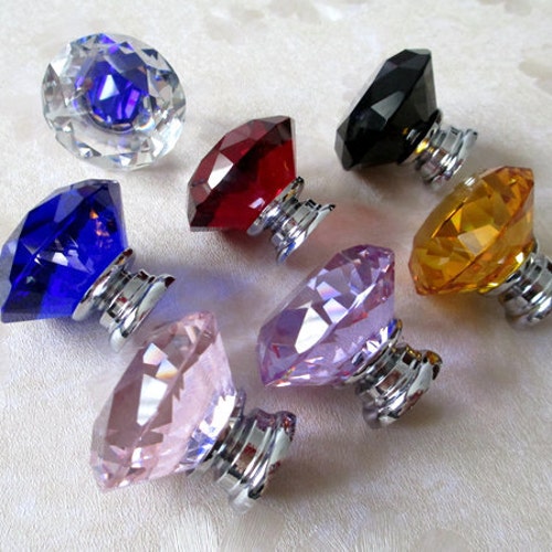 Glass Dresser Knobs / Crystal Drawer Knobs Pulls Handles - Etsy