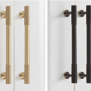 Brass Knurled Cabinet Pulls Handles Knobs Notched Dresser Knob Drawer ...