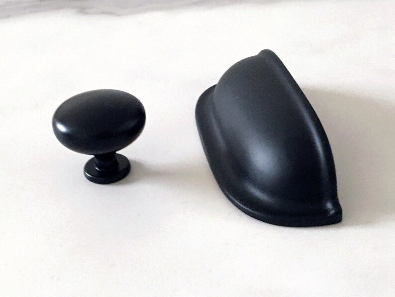 2.5 Black Drawer Pull Cup Drawer Handles Dresser Pulls - Etsy