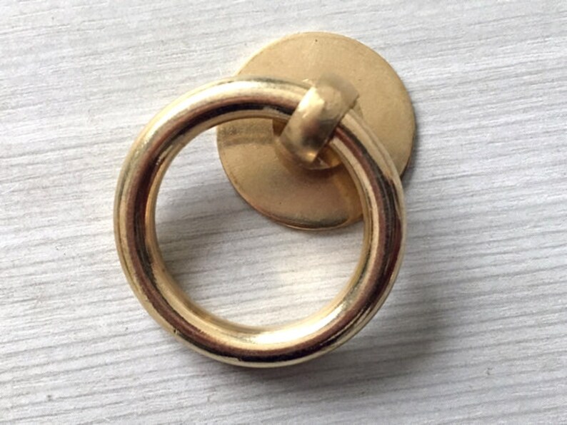 Brass Drop Ring Pull Cabinet Door Knob Dresser Pulls Brass | Etsy UK