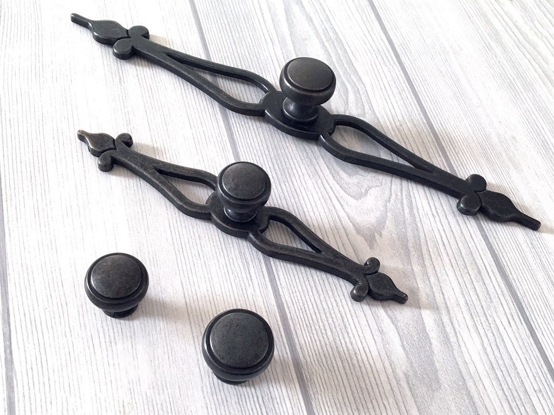 5" 7.5" Vintage Style Cabinet Knob Drawer Pulls Handles Antique Black Bronze Cabinet Knobs Pull ...