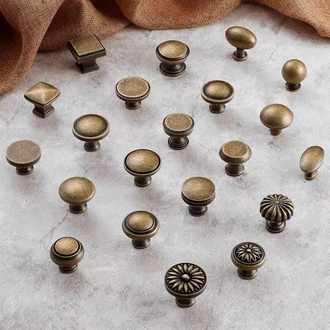 Antique Bronze Dresser Drawer Knobs Farmhouse Cabinet Pull Handle Distressed Kitchen Door Knob ...