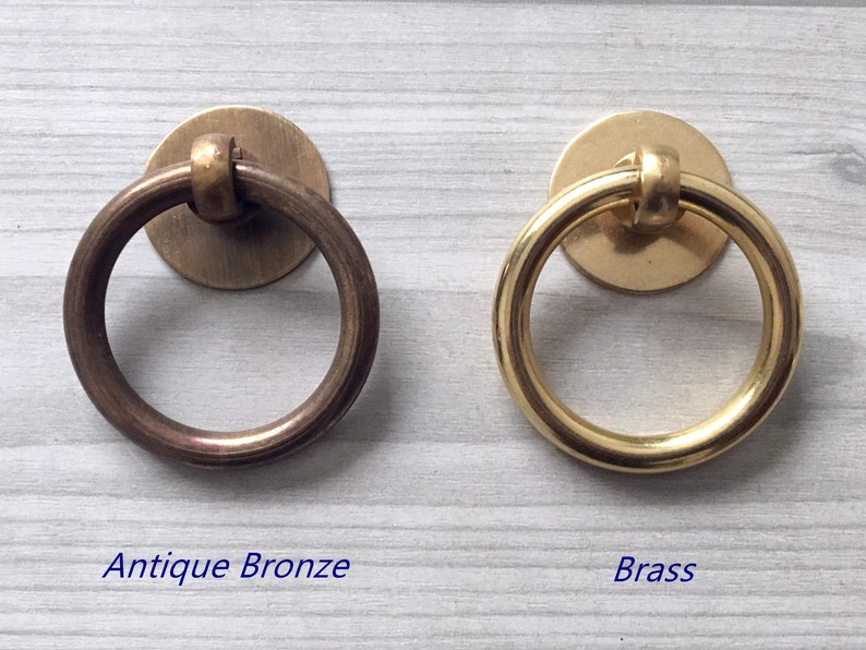 Brass Drop Ring Pull Cabinet Door Knob Dresser Pulls Brass | Etsy UK