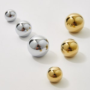 Sphere Brass Knobs Pulls Brass Drawer Pull MCM Cabinet Knob Ball Drawer ...