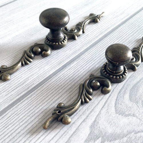 Vintage Style Drawer Knobs Ring Dresser Pulls Handles Antique - Etsy