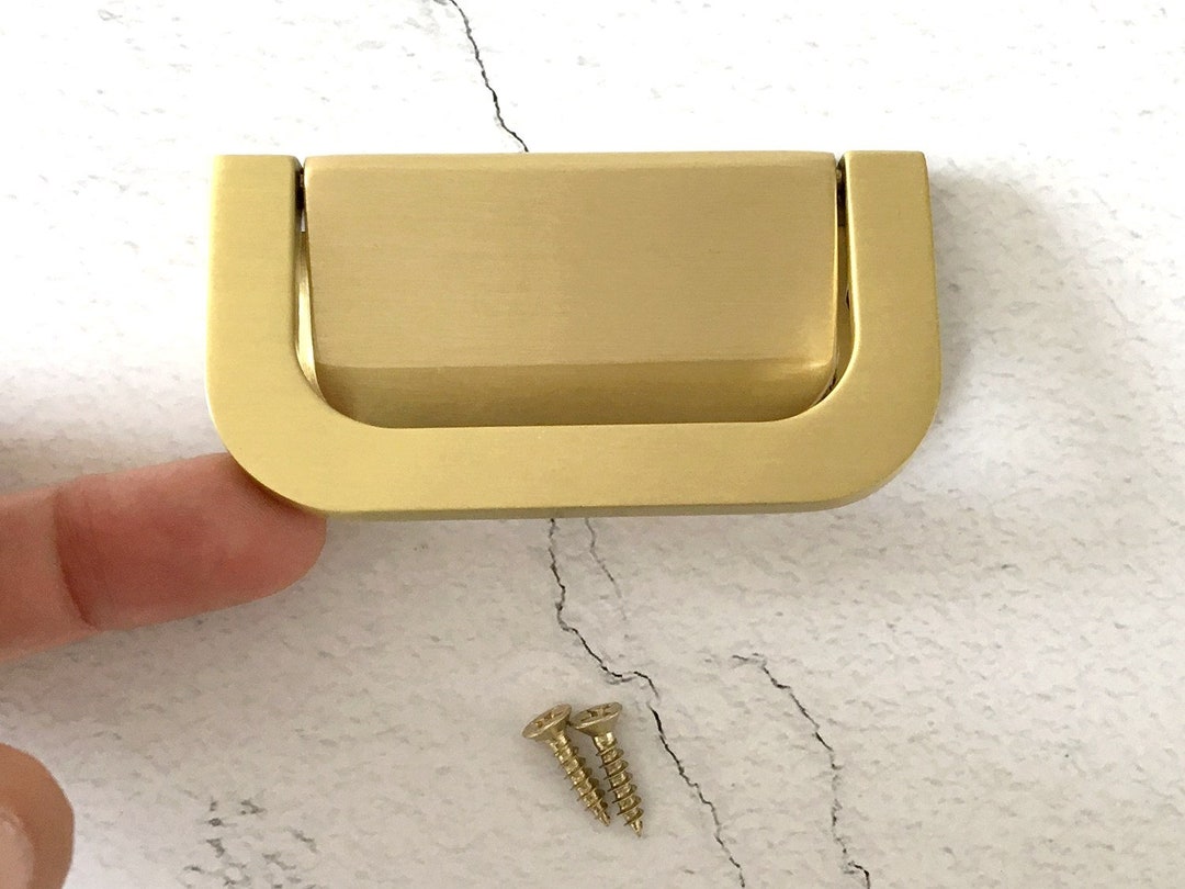 2.5" Centers Brass Drawer Pull Front Screw Drawer Pulls Cabinet Pulls ...