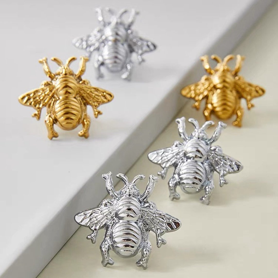 Brass Knob Bee Drawer Pull Dresser Knobs Polished Chrome Gold Drawer ...