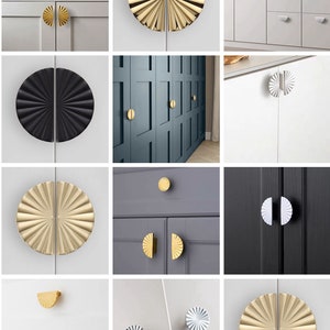 Brass Knob Half Moon Knob Half Circle Drawer Knob Cabinet Knobs Semi ...