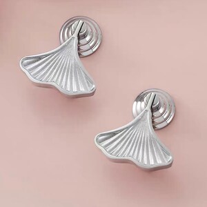 Decorative Ginkgo Leaf Drop Drawer Pulls Solid Brass Cabinet Knobs Unique Leafy Dresser Handle ...