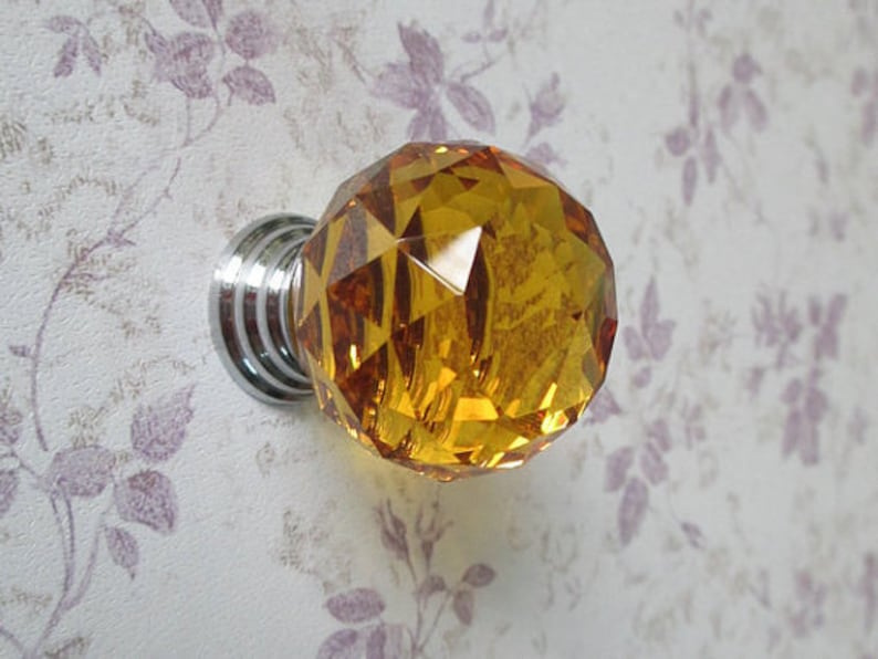 Sparkle Glass Dresser Drawer Knobs Pulls Handles Shiny Yellow - Etsy