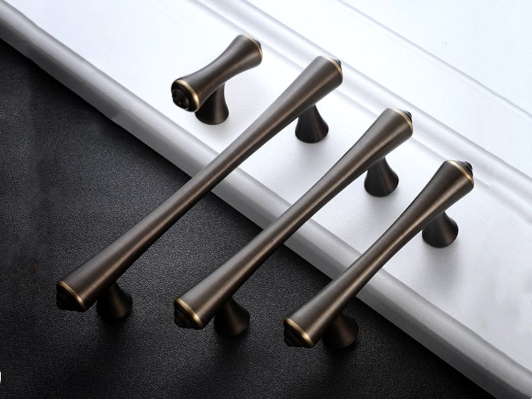 Bronze Brass Cabinet Pulls Handles Knobs Drawer Pull Handles Cabinet Knob Black Dresser Knob ...