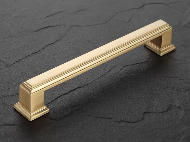 Gold Drawer Pull Brushed Gold Cabinet Pulls Drawer Handles | Etsy