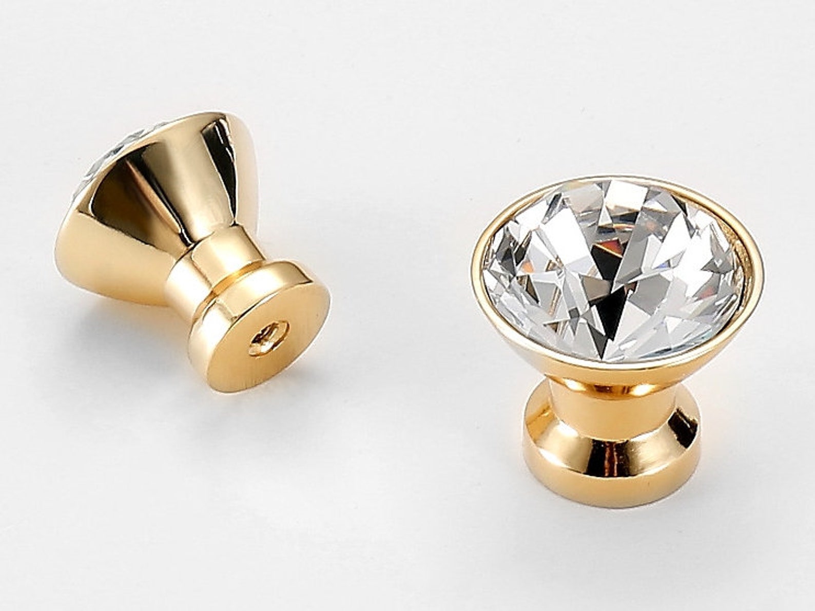 Gold Glass Drawer Knob Pull Matte Black Crystal Dresser Knobs - Etsy