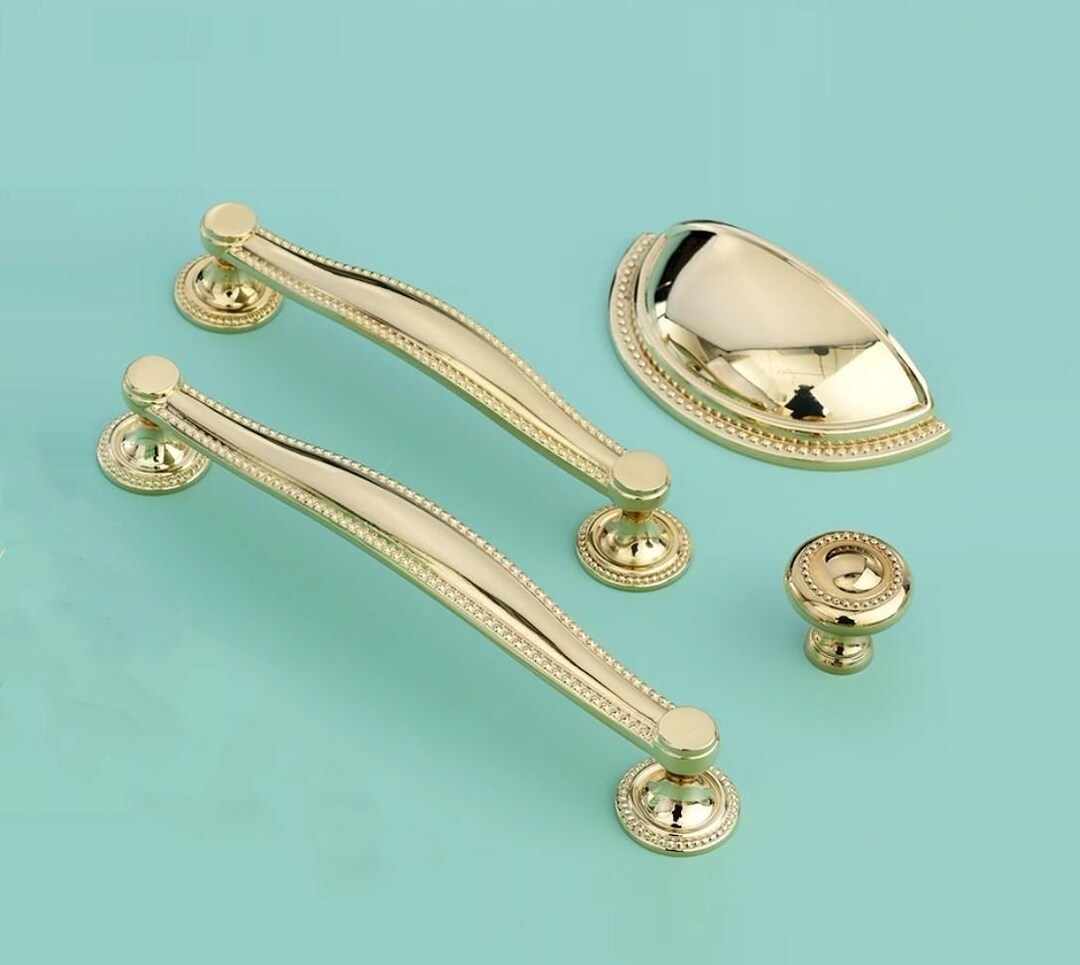 Polished Brass Cabinet Pulls Handles Drawer Pulls Stylish Wardrobe ...
