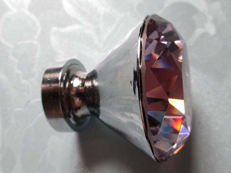 Pink Glass Knobs Crystal Knob Dresser Knobs Drawer Knobs Pulls | Etsy