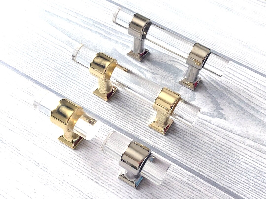 2 in C-C Acrylic Drawer Pulls Cabinet Pulls Glass Look Lucite Dresser ...