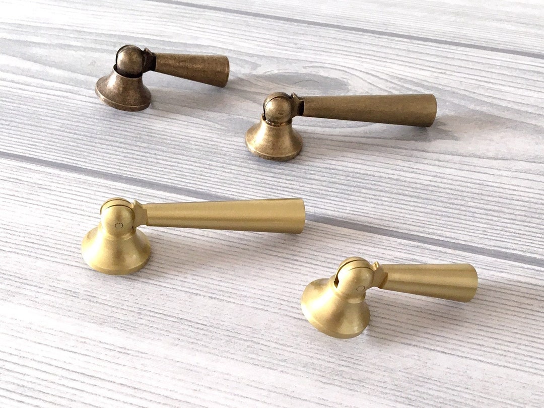 Drawer Knob Brass Drop Drawer Pull Dresser Knob Pulls Handles Antique ...