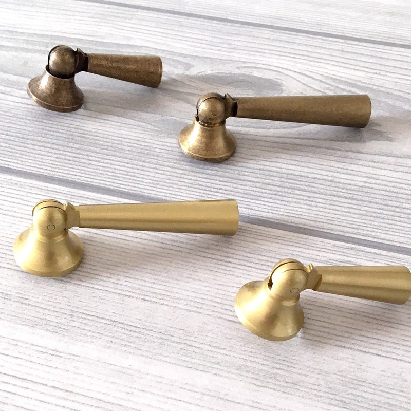 Brass Drop Handle Pull - Etsy