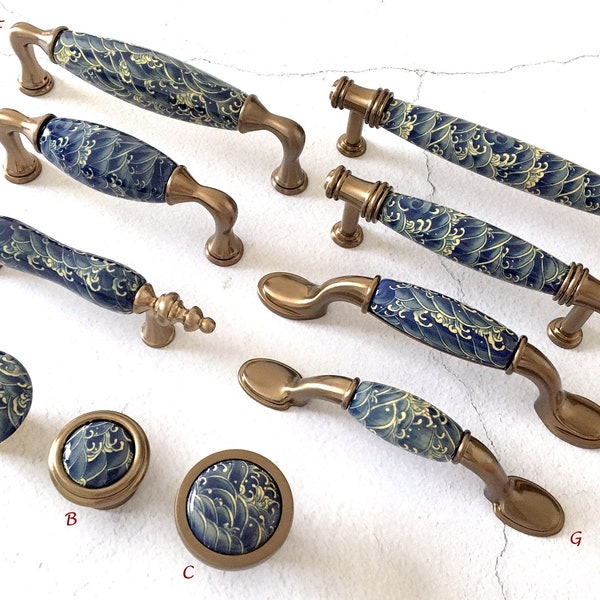 Blue Drawer Pull - Etsy