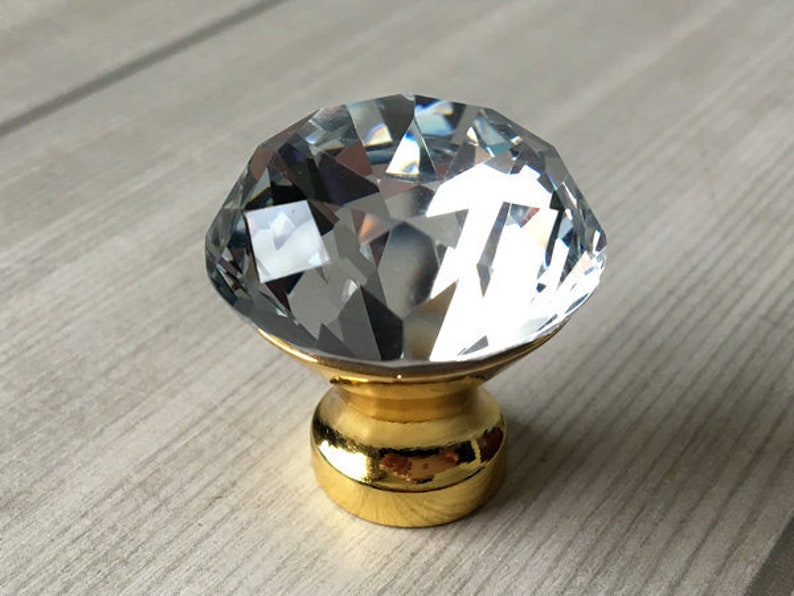 Gold Glass Knobs Crystal Dresser Knob Drawer Knobs Pulls Etsy