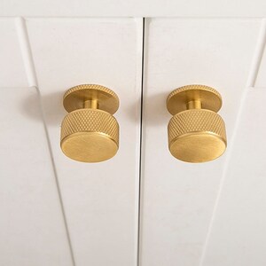 Brass Cabinet Pulls Handles Knurled Cabinet Knob Notched Drawer Pull ...