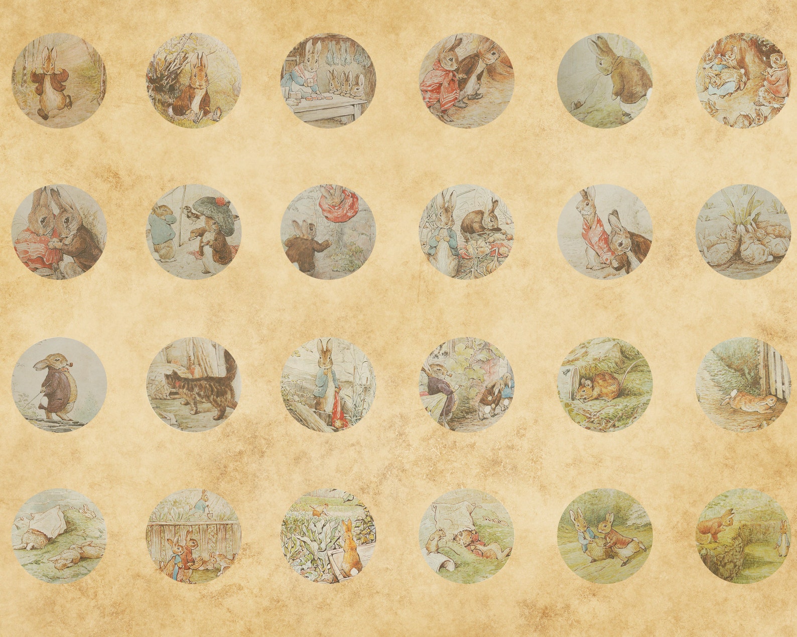 Peter Rabbit - Digital Collage Sheet - 1 Inch Round Circles - INSTANT ...