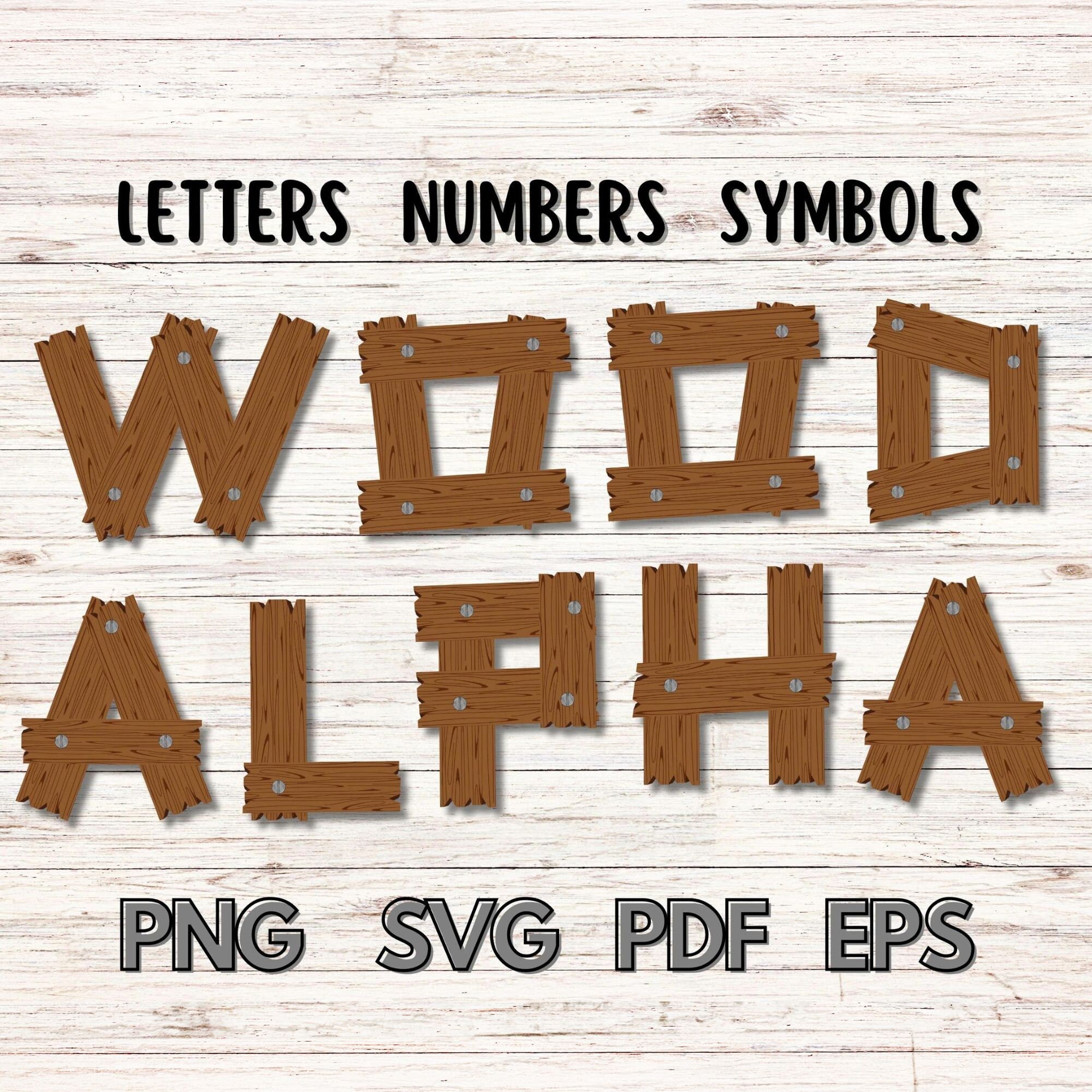 Wood Pattern Alphabet Letters Clip Art Set, Wood Texture SVG, , Nature ...