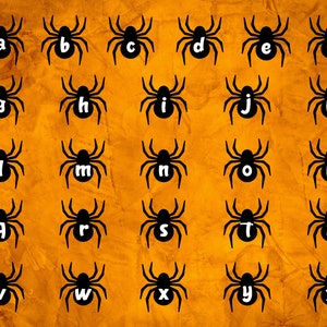 Spider Alphabet Svg Bundle,spider Svg Font, Halloween Alphabet Clip Art ...