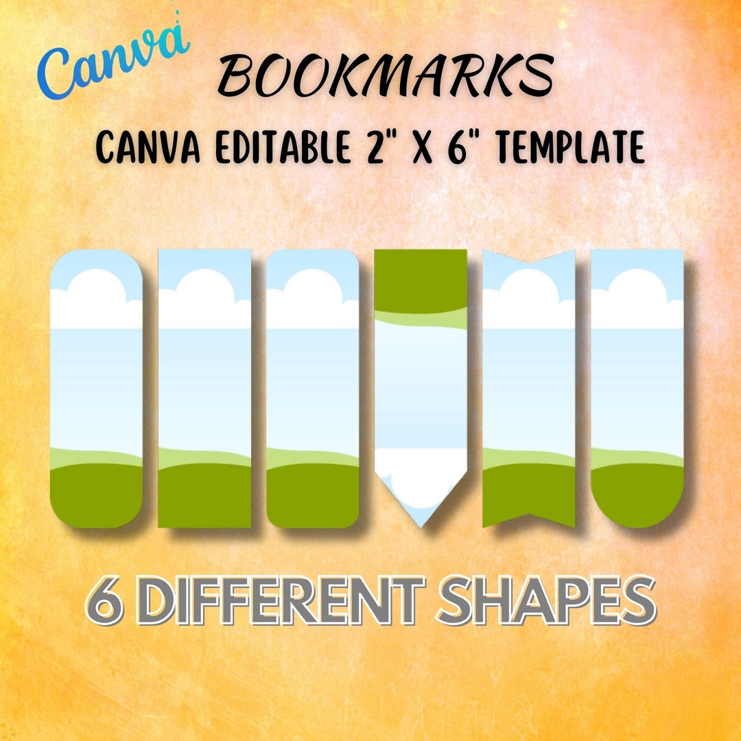 Editable Canva Digital Bookmark Template, Printable Bookmarks, Create ...
