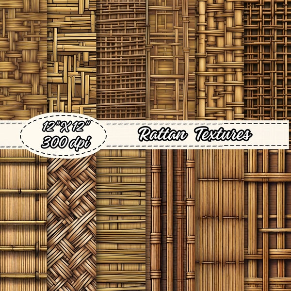 Rattan Weave Digital Paper - Etsy