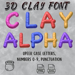 3D Play Dough Alphabet Letters Clip Art Set, Clay Font SVG, Modeling ...