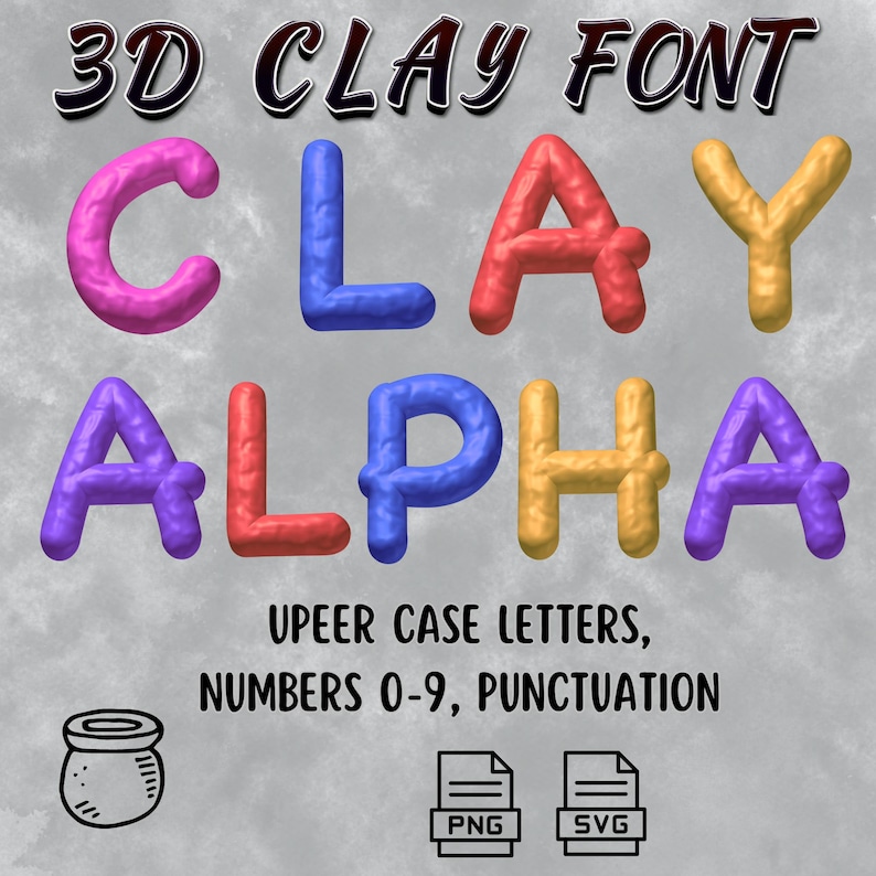 3D Play Dough Alphabet Letters Clip Art Set, Clay Font SVG, Modeling ...