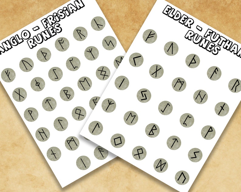 RUNIC ALPHABET Digital Collage Sheet,s Runes Pagan Heathen,printable ...