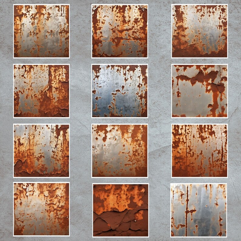 Rusty Metal Digital Paper Pack, Rusty Steel Backgrounds, Vintage ...