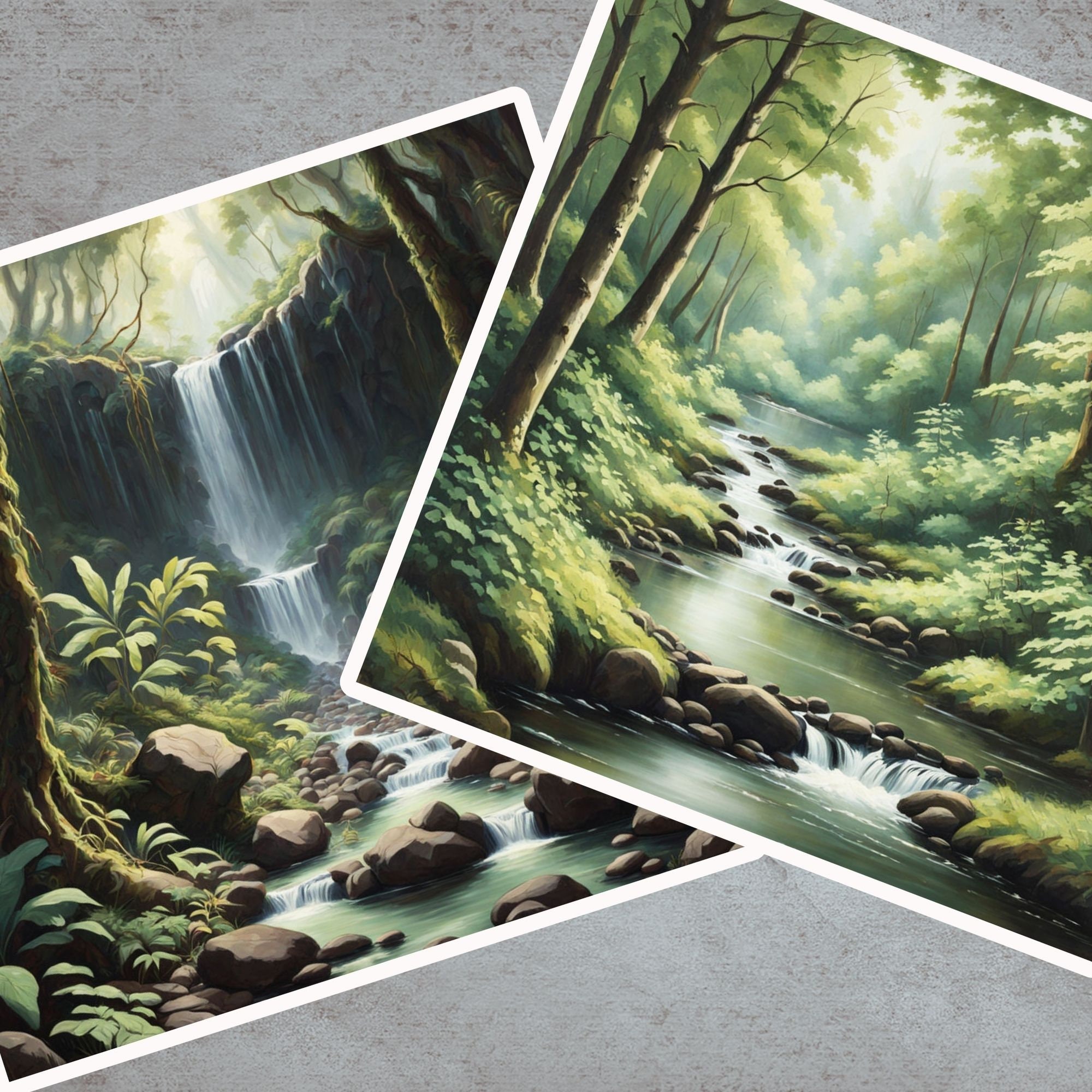 Watercolor Jungle Themed Digital Paper Pack, Jungle Forest Digital ...