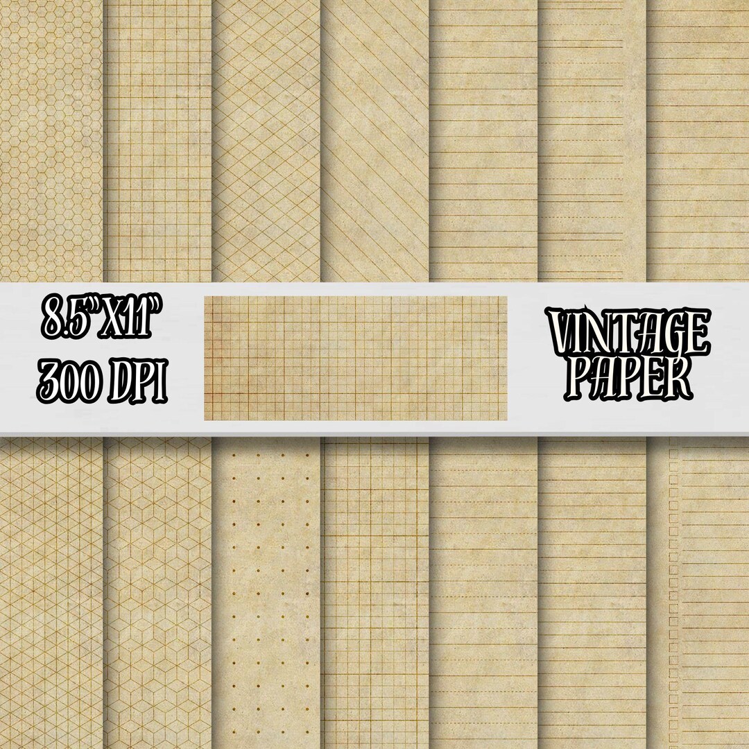 Vintage Notebook Paper,school Digital Paper,junk Journal Pages ...