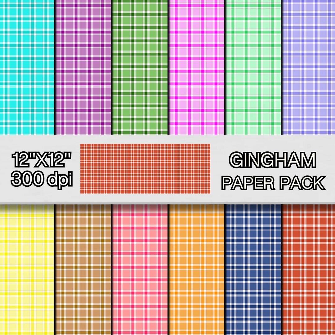 Gingham Digital Paper Pack | Classic Checkered Patterns | Rustic Plaid ...