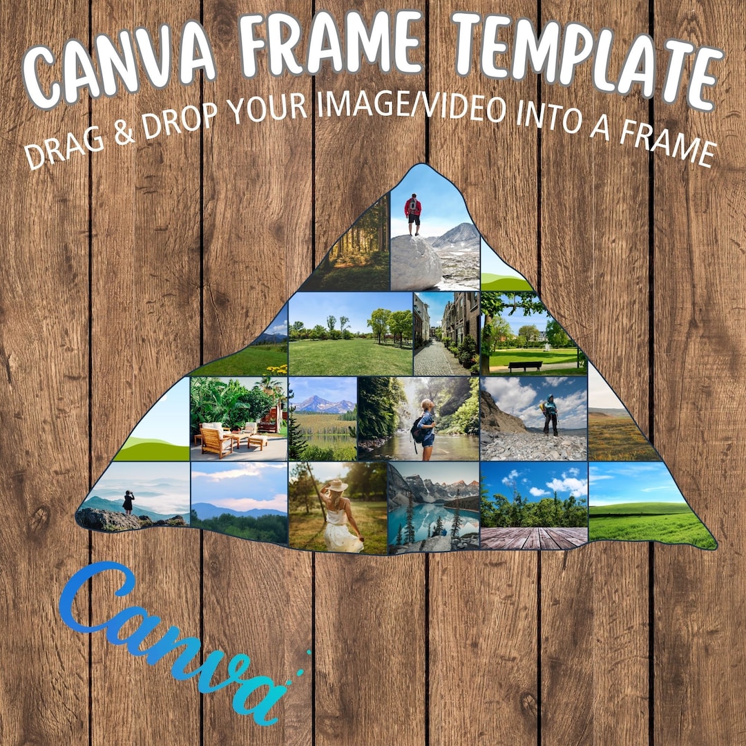 Editable Canva Mountain Photo Collage, Printable Photo Collage,create ...