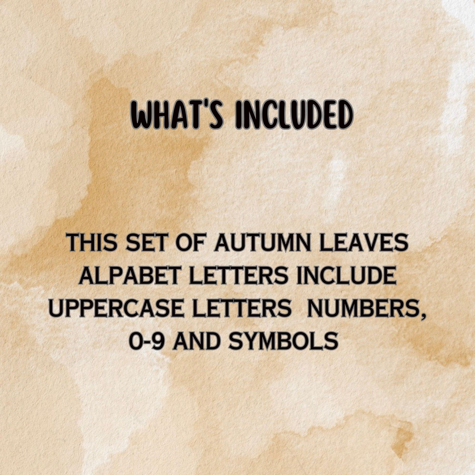 Autumn Leaves Alphabet Letters Clip Art Set, Fall Font SVG, Harvest ...