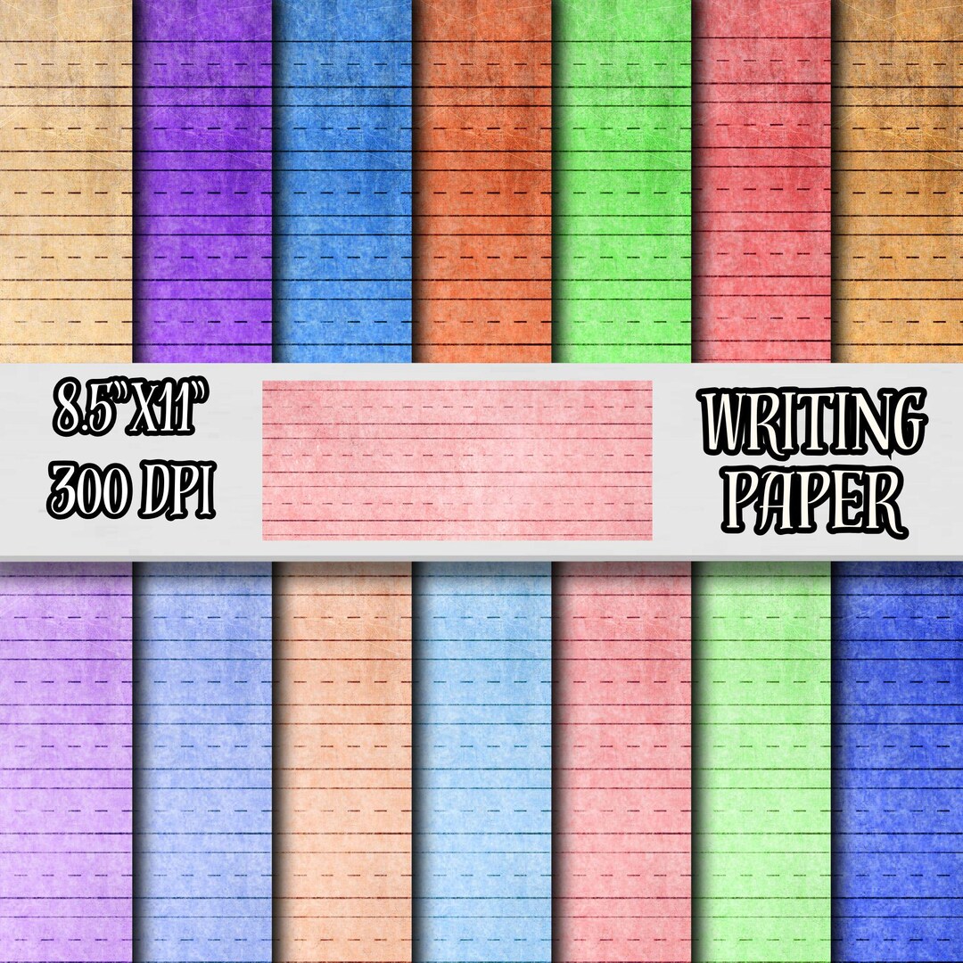 Distressed Writing Paper Set, Colorful Stationery Set, Vintage Paper ...