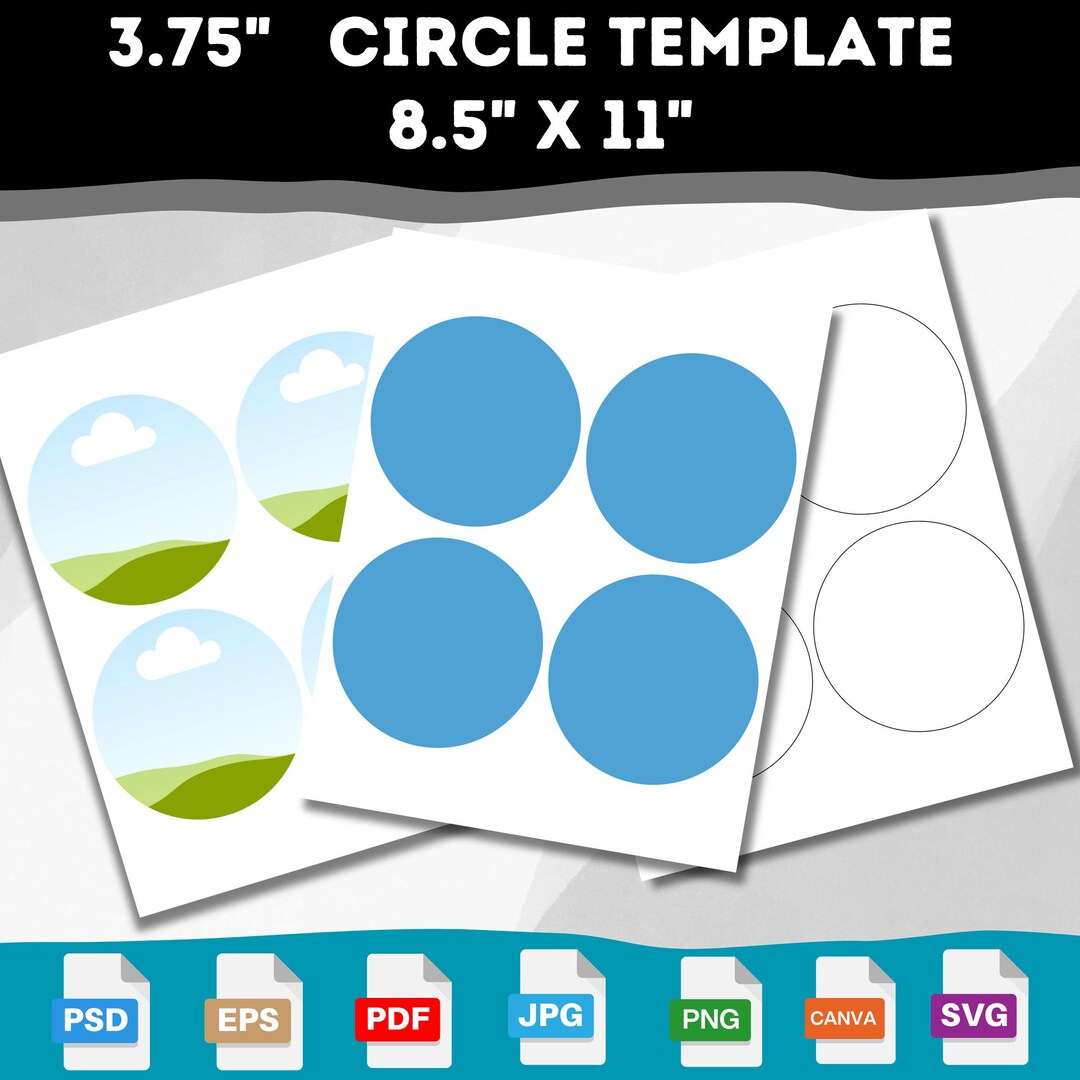 3.75 Inch Circle Craft Template Bundle, 3.75" Template in Psd, Eps, Pdf ...