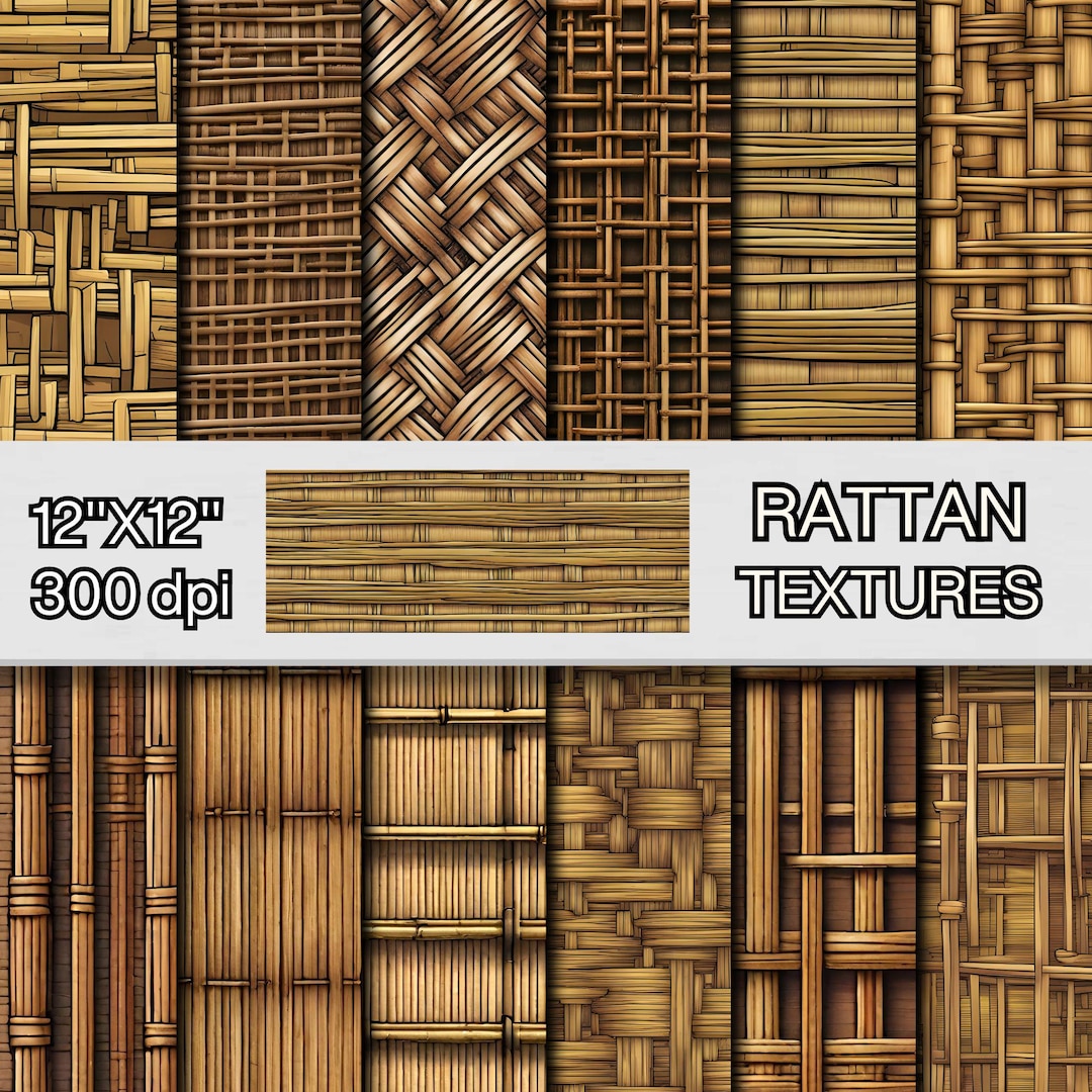 Rattan Texture Digital Papers, Wicker Weave Backgrounds, Nature ...