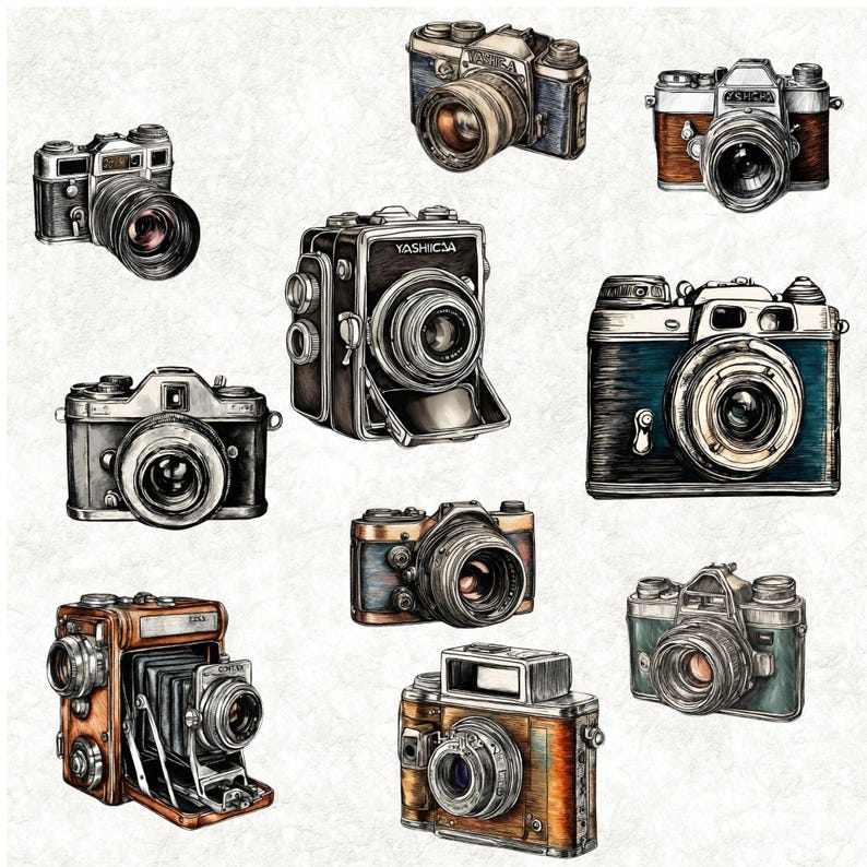 Vintage Camera Clip Art: Antique PNG Set (digital Download) - Etsy