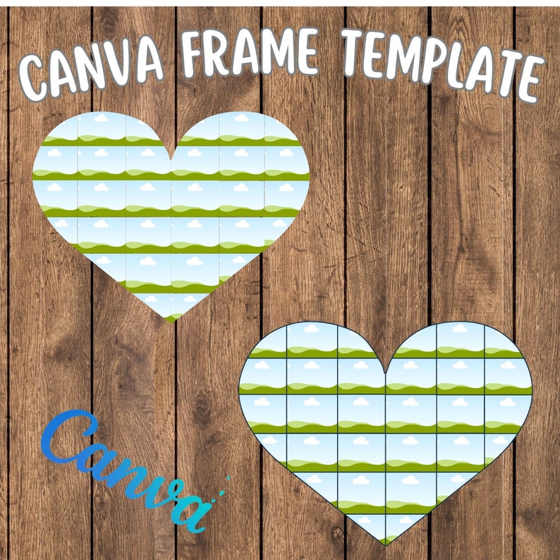 Editable Canva Love Heart Photo Collage, Printable Photo Collage ...
