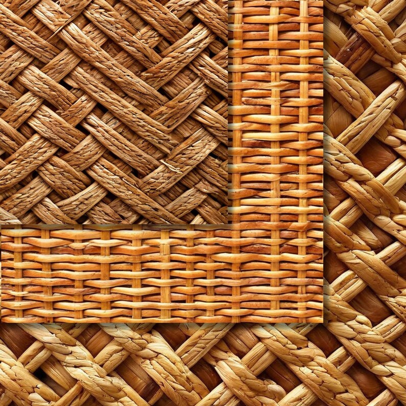 Wicker Basket Texture Digital Papers, Wicker Weave Backgrounds,nature ...