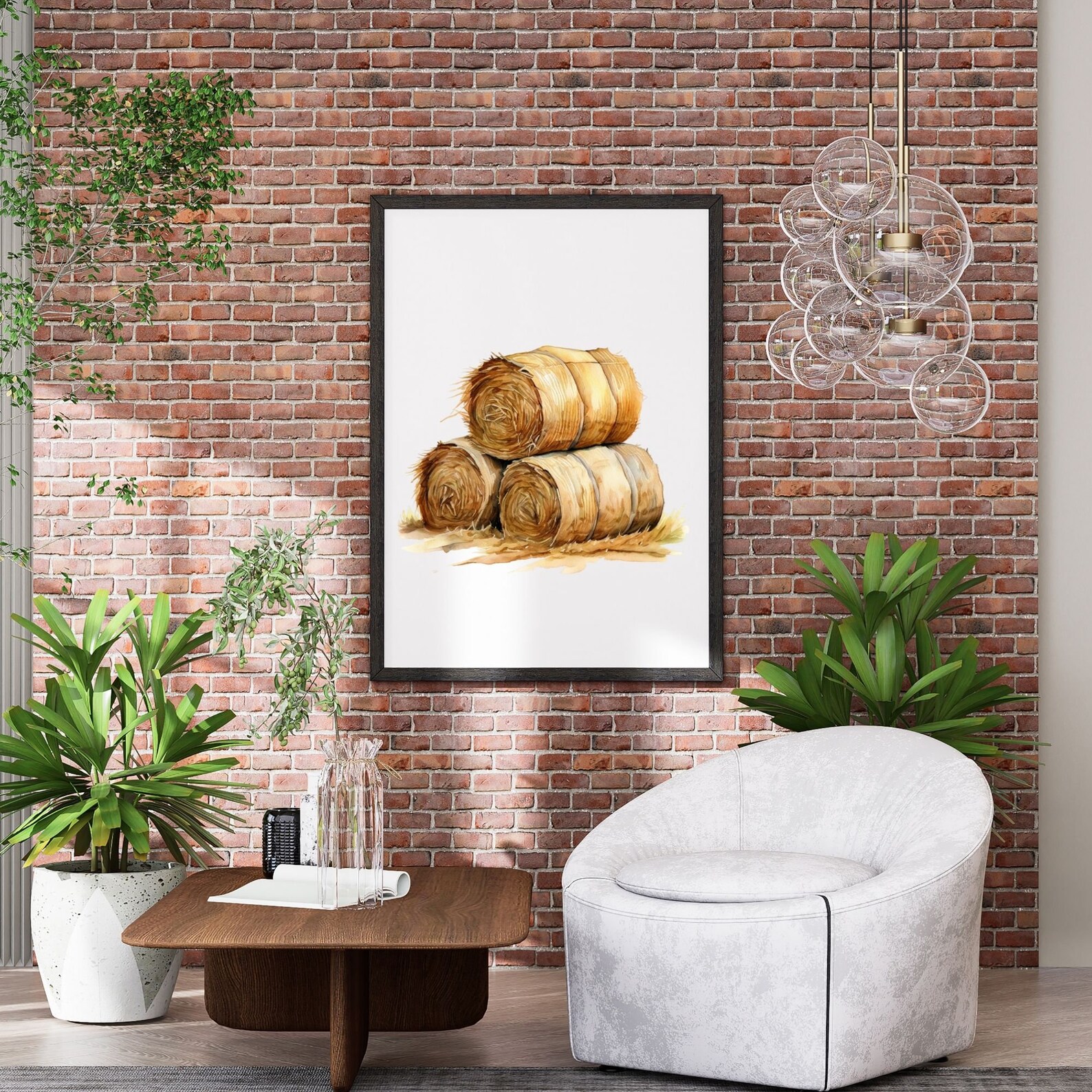 Watercolor Bale of Hay Clipart Bundle,printable Watercolor Hay Bale ...