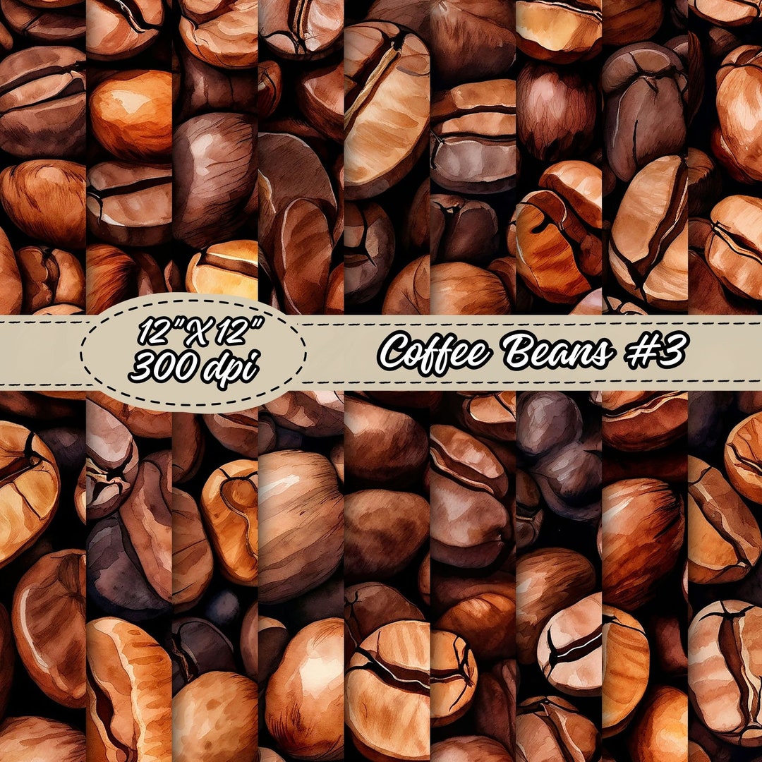 Watercolor Coffee Bean Digital Paper Pack,coffee Lover's Dream ...