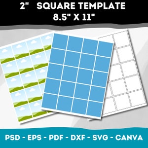 2 Inch Square Template, 2" Template in Psd, Eps, Pdf, Dxf and Canva ...